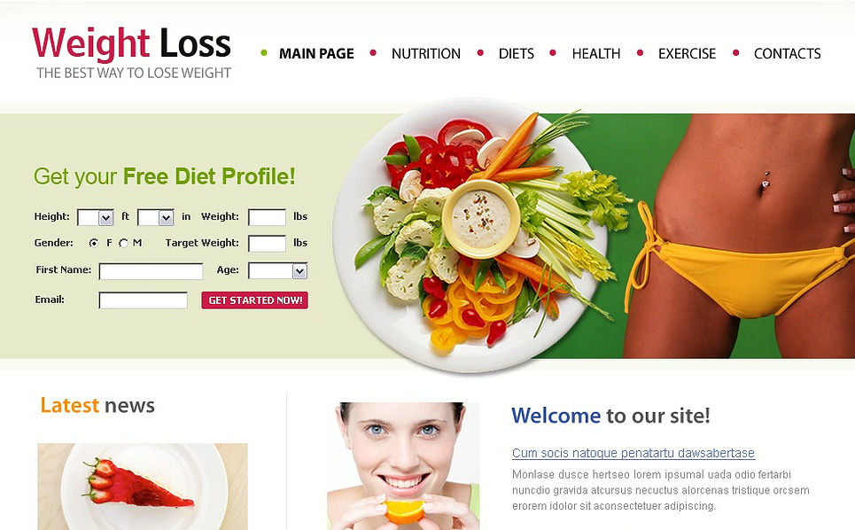 Weight Loss Website Template Weight Loss Website Template