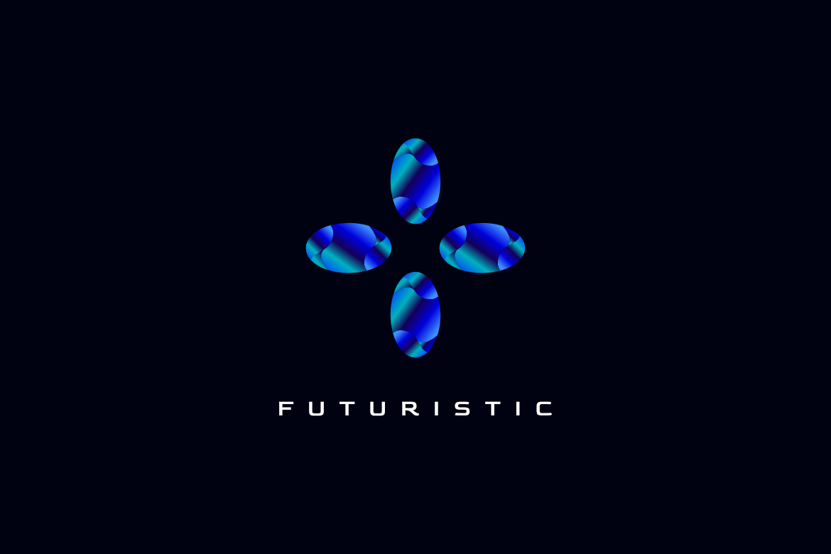 Abstract Blue Tech Logo Template