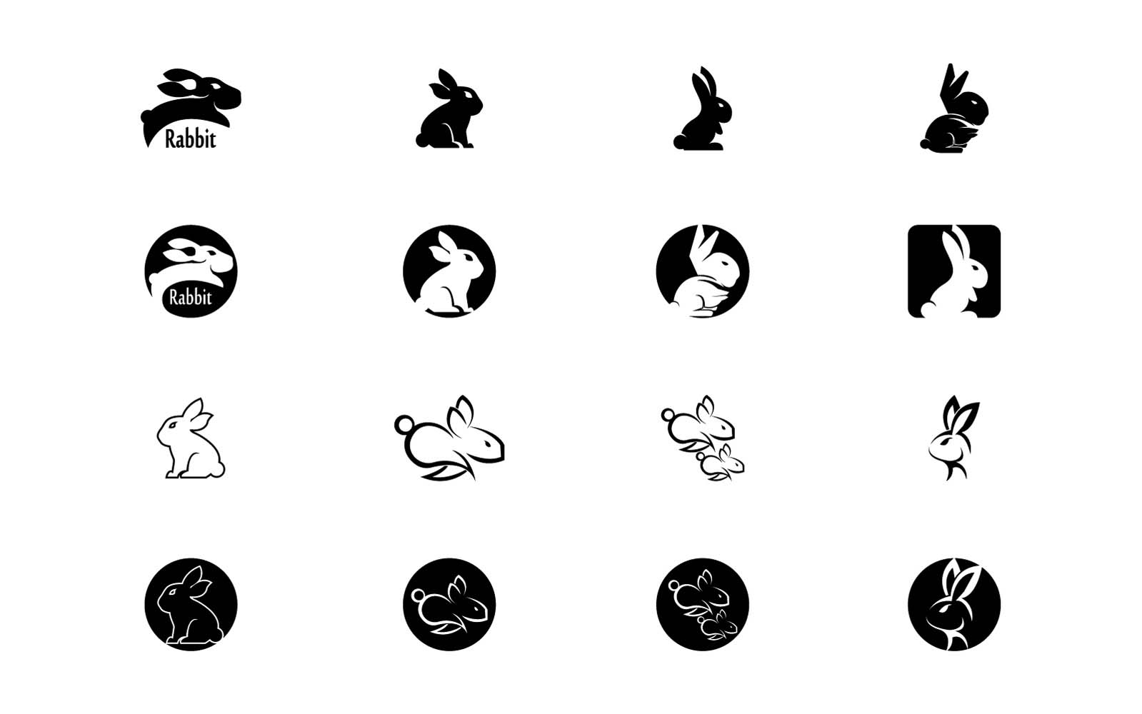 Black Rabbit Icon And Symbol Template 21