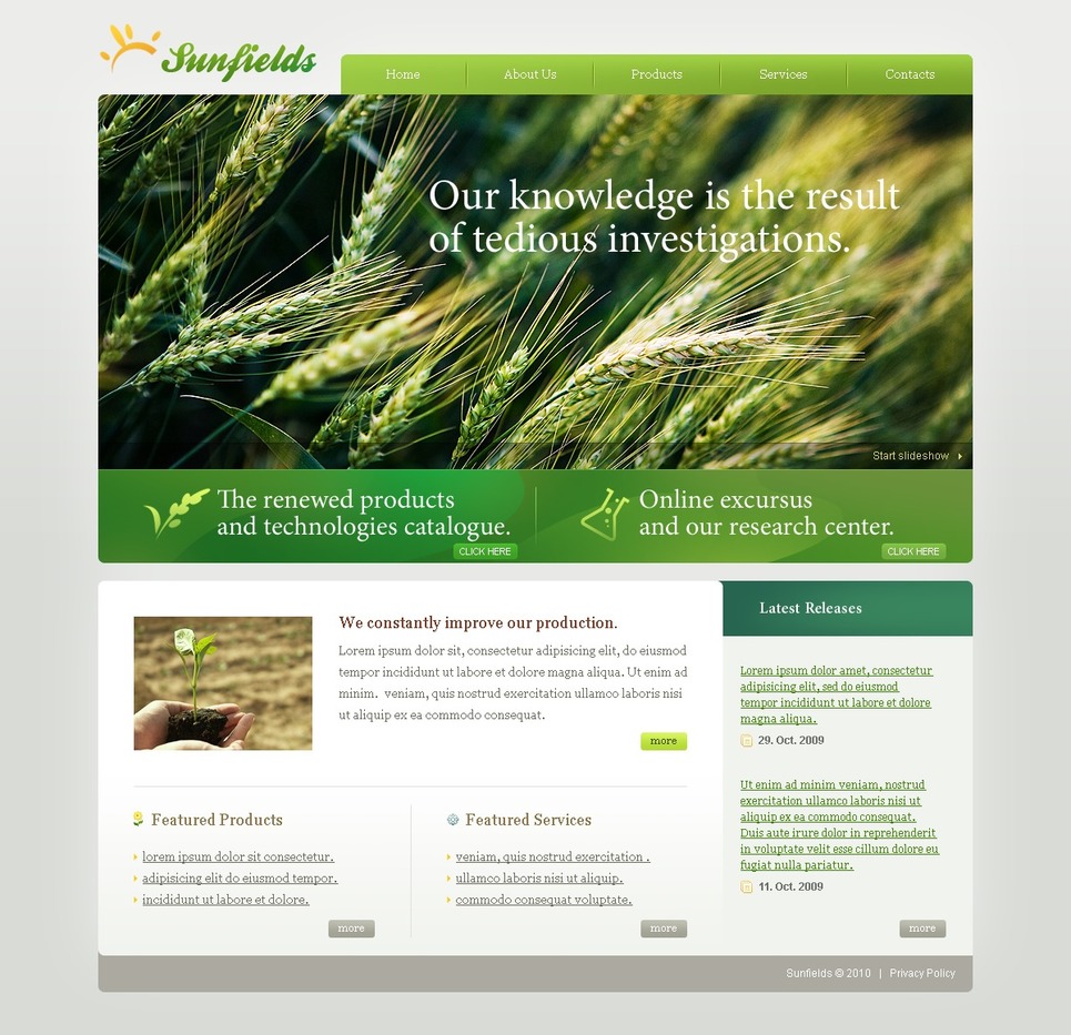 Agriculture Website Template #28248