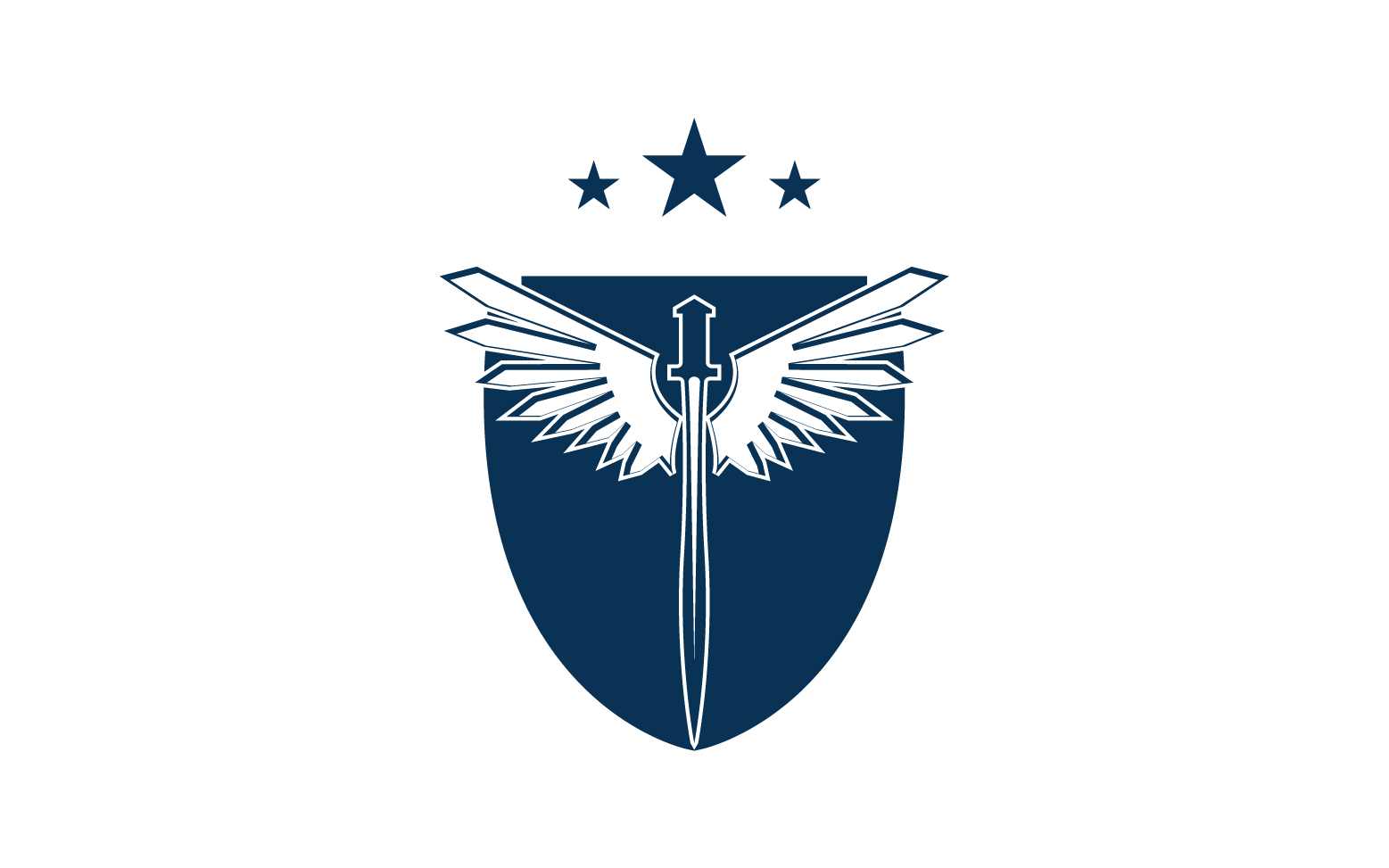 Sword and shield and wing icon logo v40