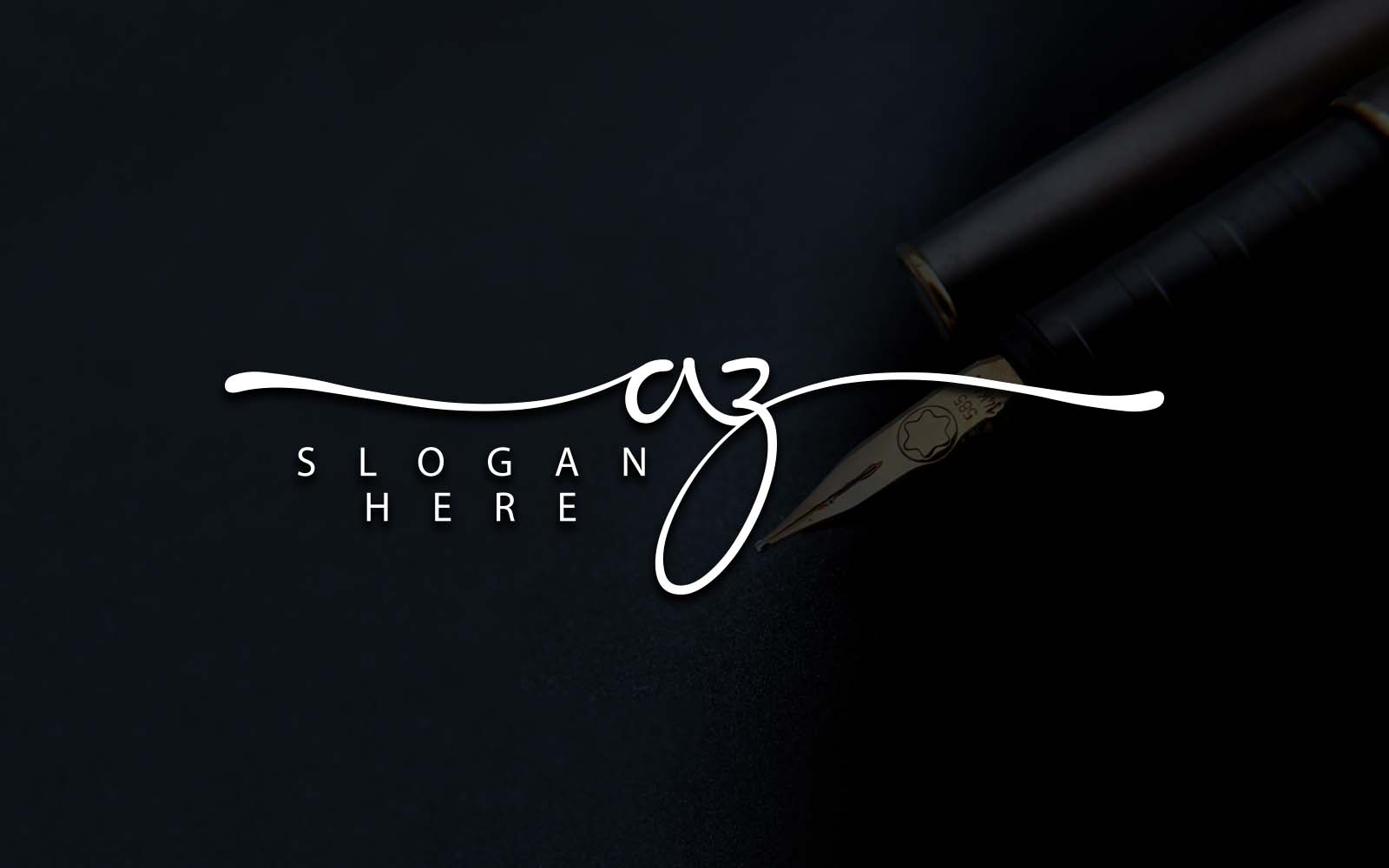 Calligraphy Studio Style AZ Letter Logo Design - Brand Identity