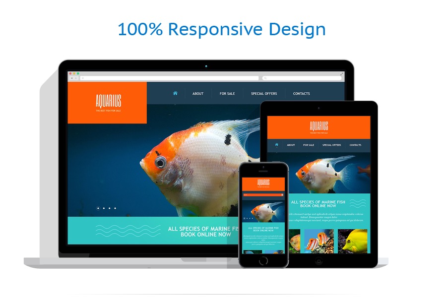 Fish Responsive Website Template #47484
